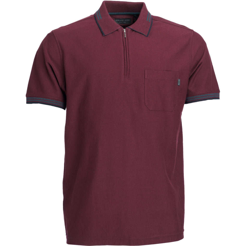 NAMIR / Polo shirt S/S / zipper placket / 100289X - BORDEAUX – Roberto ...